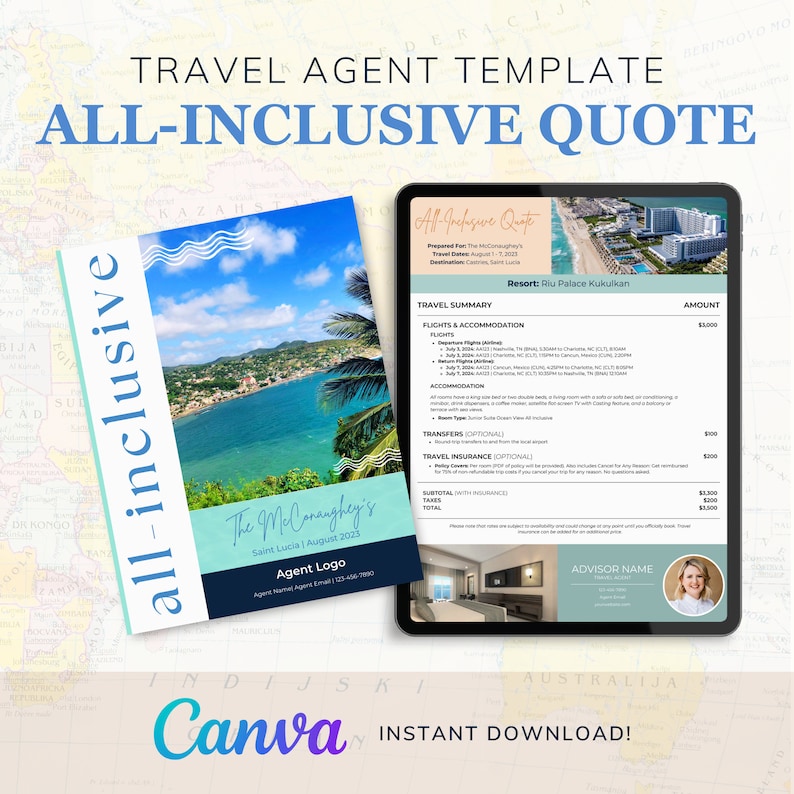 Travel Agent All-inclusive Quote Template - Etsy