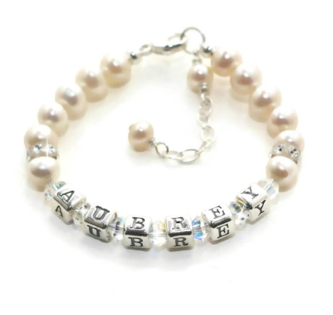 Real Pearl Baby Bracelet Babys First Pearls Baby Baptism Gift Baby Girl ...