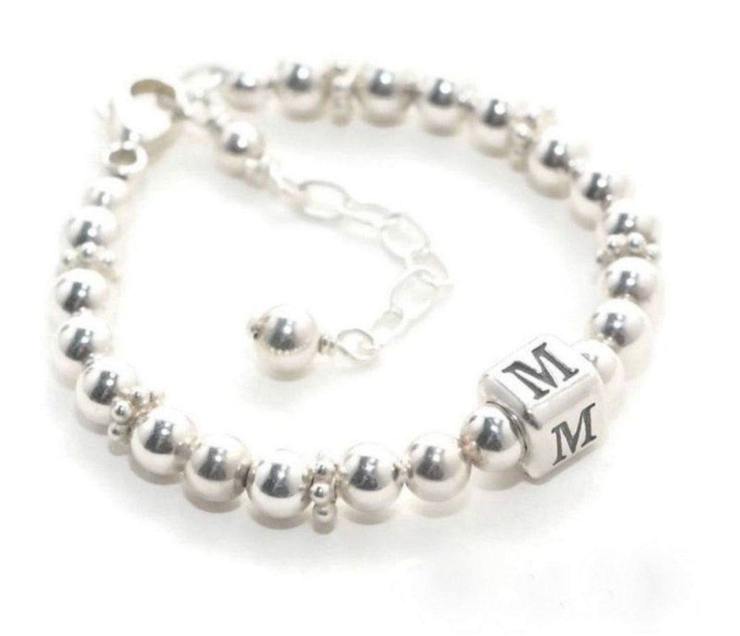 Sterling Silver Baby Bracelet Personalized Baby Gifts Christening Gifts ...