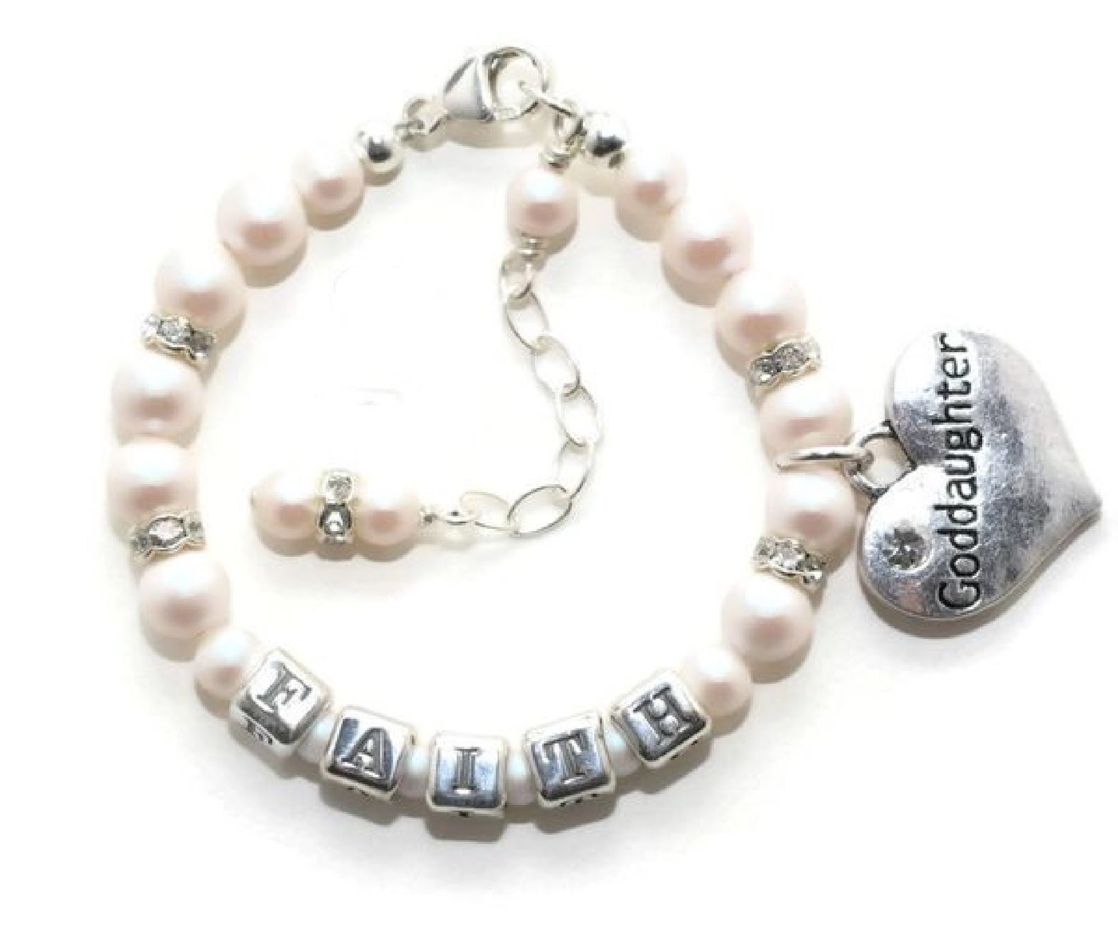 Goddaughter Gift Baptism, Goddaughter Name Bracelet, Baby Bracelet ...