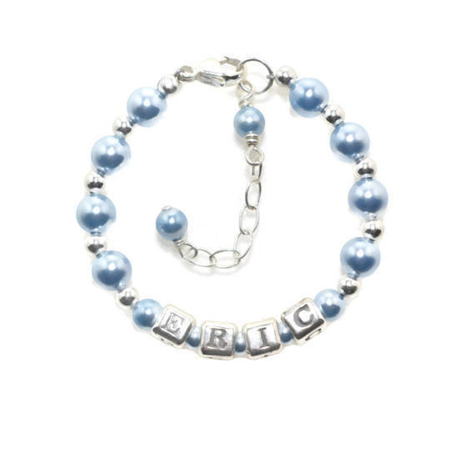 Baby Boy Bracelet Boy Baptism Gift Keepsake Gift Personalized - Etsy