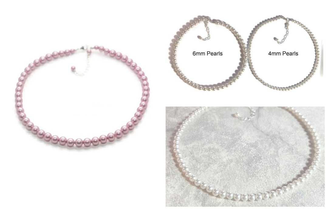 Little Girl Pearl Necklace, CHOOSE PEARL SIZE & Color, Pearl Baby ...