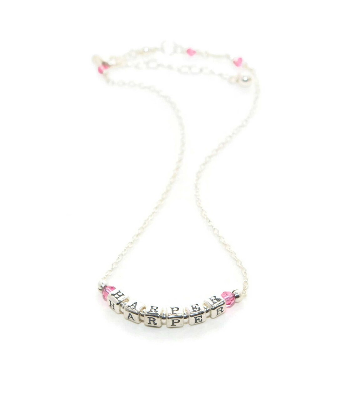 Little Girl Name Necklace, Girl Birthstone Necklace Personalized ...