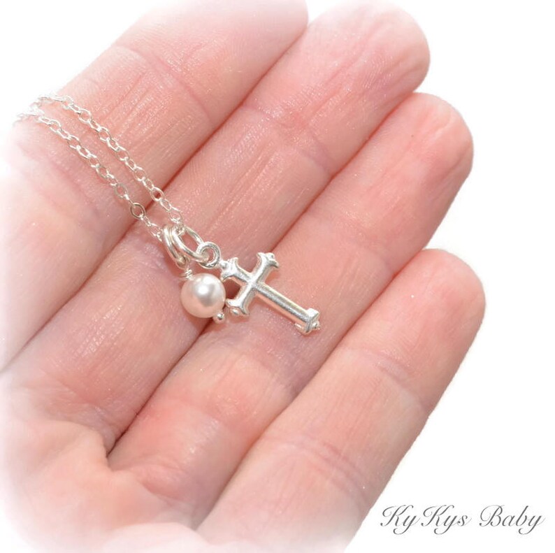 Baby Cross Necklace, Simple Cross Necklace, Religious Baby Gift, Baby ...