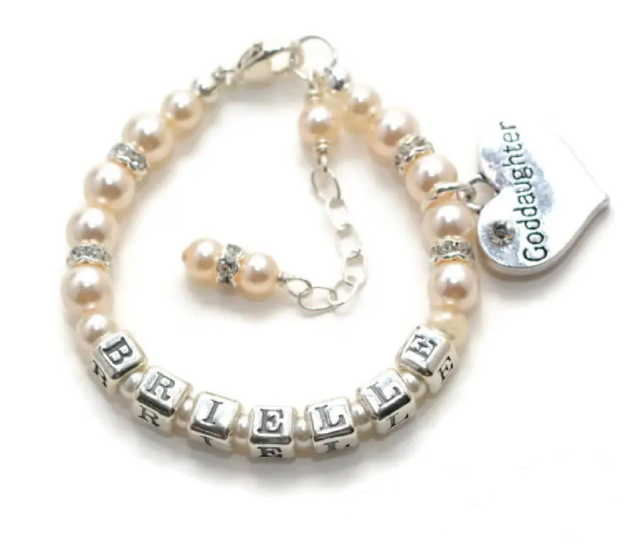 Goddaughter Gift Baptism, Goddaughter Name Bracelet, Baby Bracelet ...