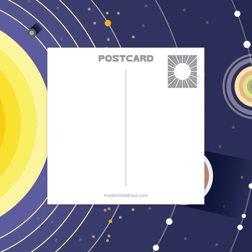 Solar System Postcard - Etsy