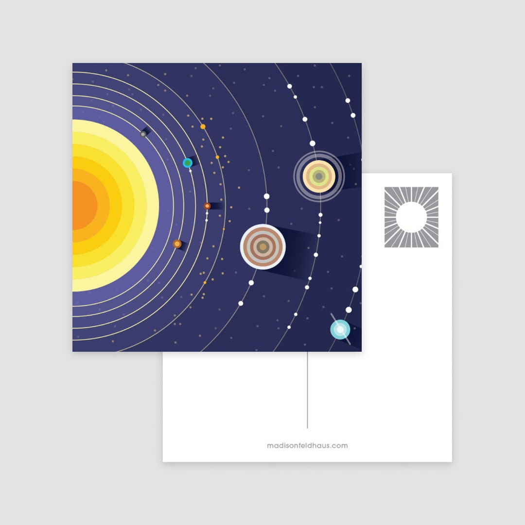 Solar System Postcard - Etsy