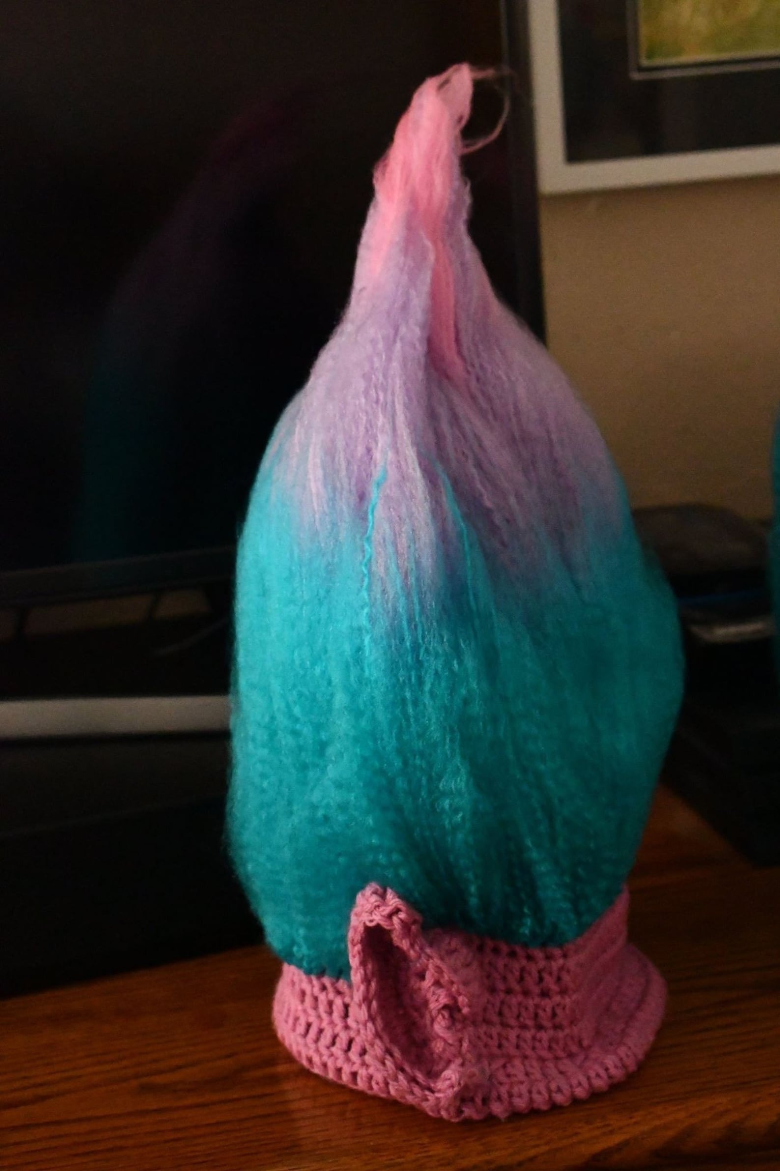 Crocheted Troll Hat Satin Christmas Gift Childrens Wig - Etsy