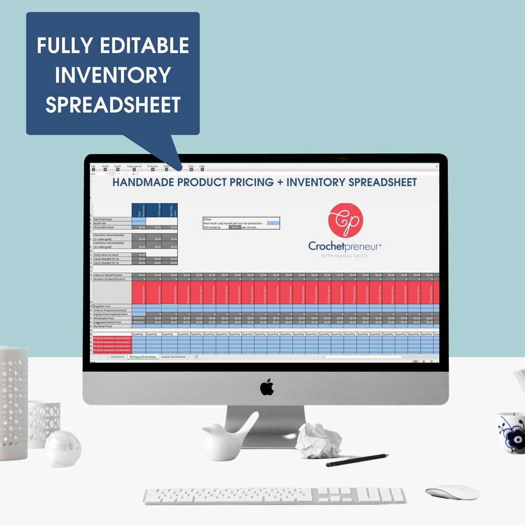Handmade Product Pricing and Inventory Spreadsheet - Craft Fair ...
