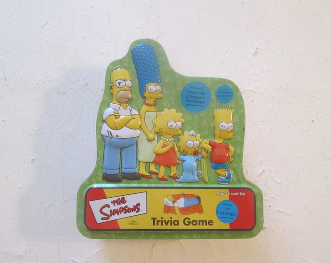 Vintage 2001 the Simpsons Trivia Game Cardinal Industries Metal Tin ...