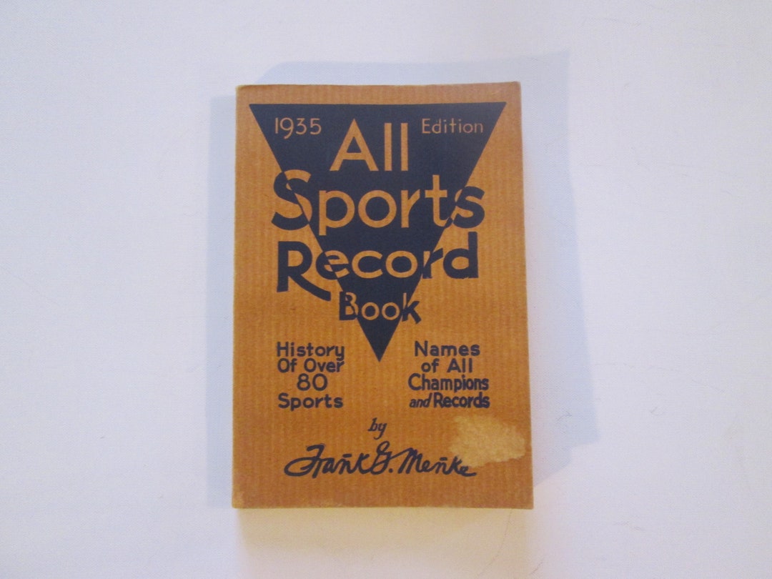 Vintage Antique 1935 All Sports Record Book by Frank G Menke American ...