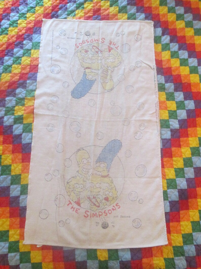 Vintage 1990s the Simpsons Bath Towel: Distressed Cartoon Decor - Etsy