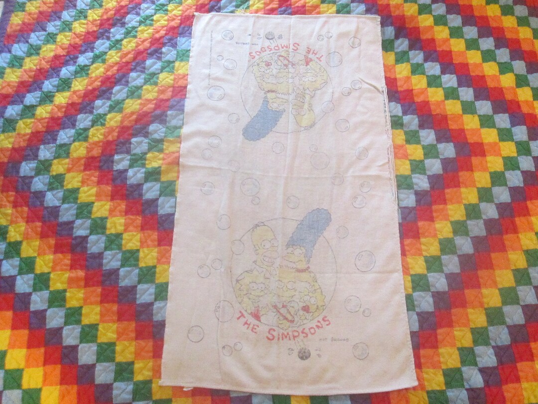 Vintage 1990s the Simpsons Bath Towel: Distressed Cartoon Decor - Etsy