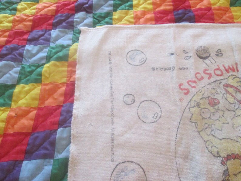 Vintage 1990s the Simpsons Bath Towel: Distressed Cartoon Decor - Etsy