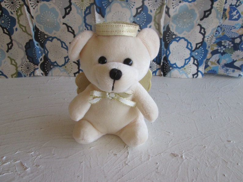 Plush White Teddy Bear Angel Doll Bear With Angel Wings Plush - Etsy