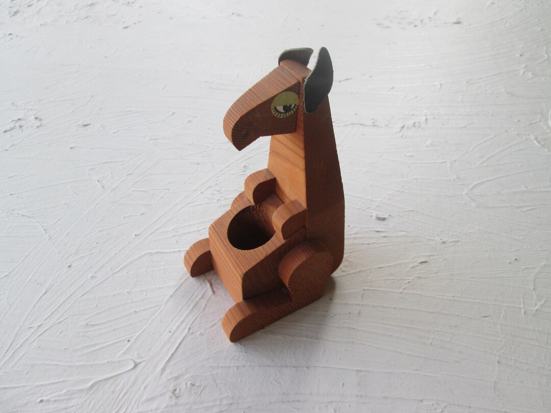 Vintage Homemade Wood Kangaroo Figurine Thrift Store DIY Wooden ...