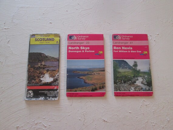 Three Vintage 1990s Maps of Scotland Ordnance Survey | Etsy