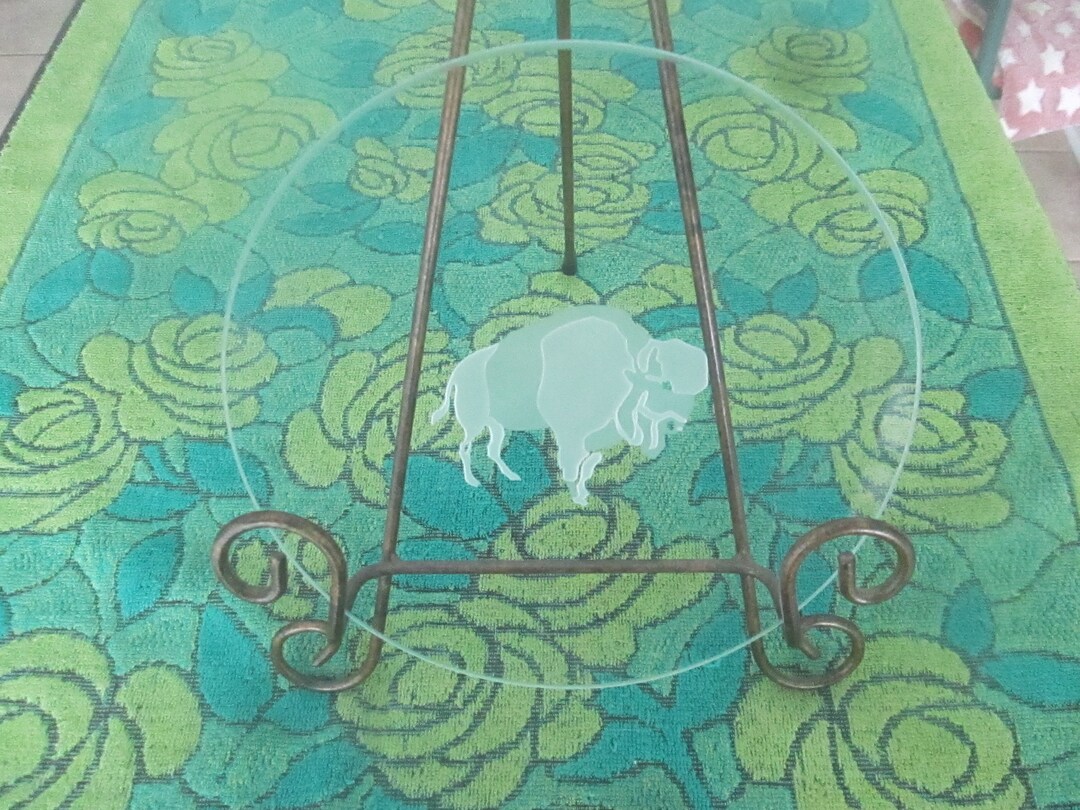 Vintage 1980s Etched Glass Buffalo Plate, Buffalo NY Collectible - Etsy