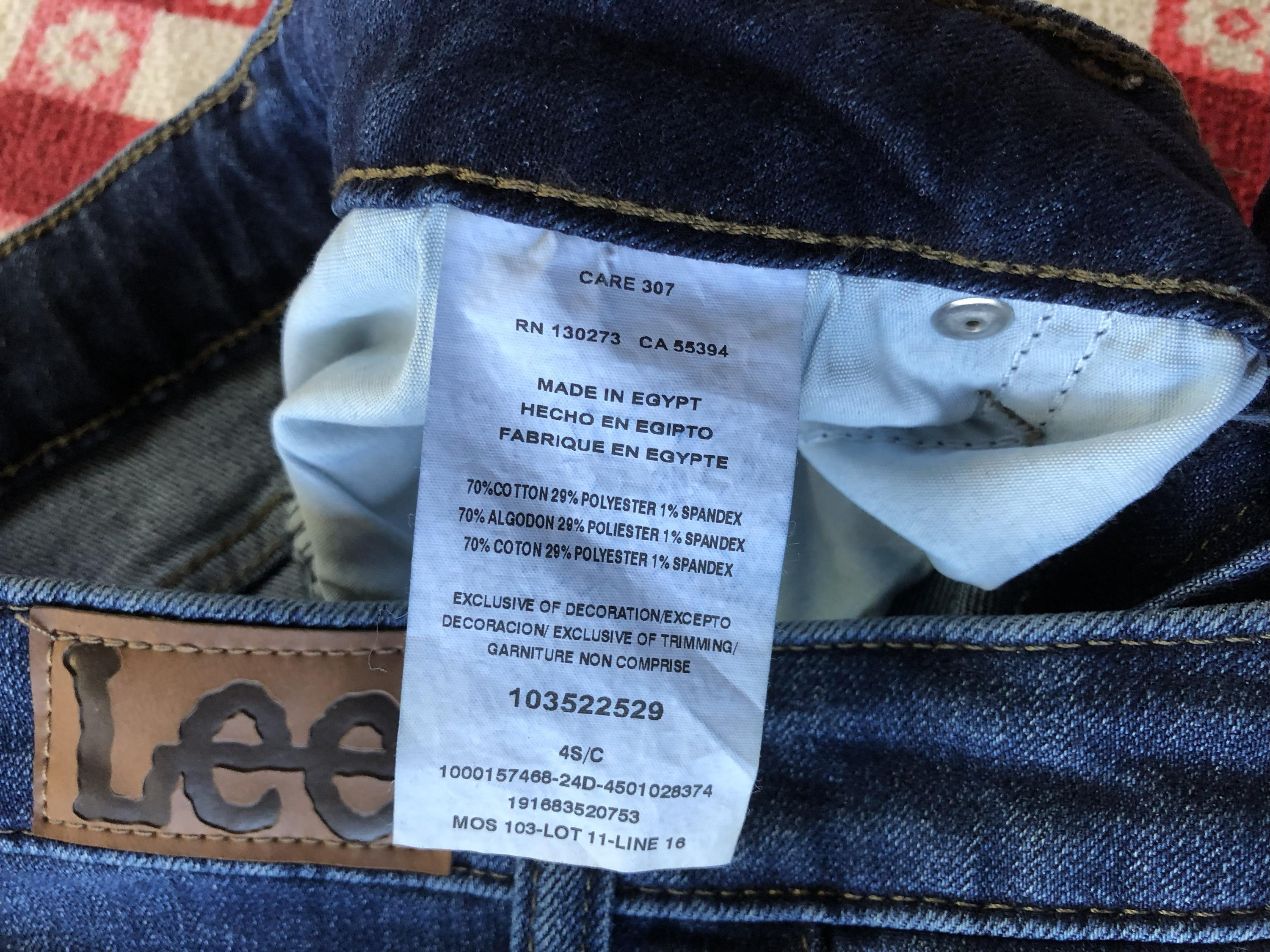 Women's Dark Blue Lee Blue Jeans Small Distressed Cotton Polyester ...