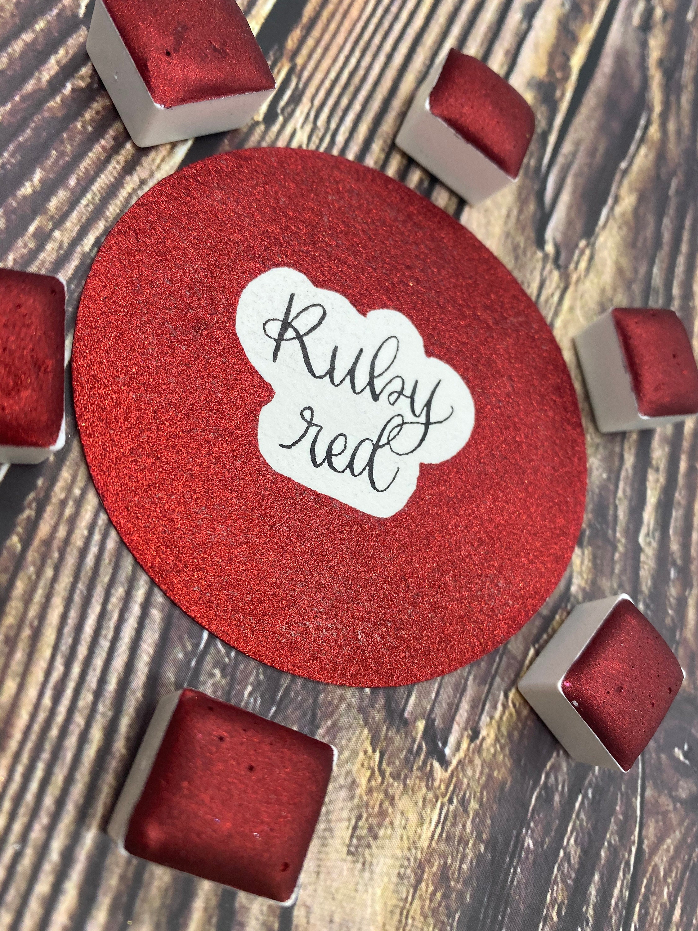 Ruby Red Glitter Handmade Watercolor - Etsy