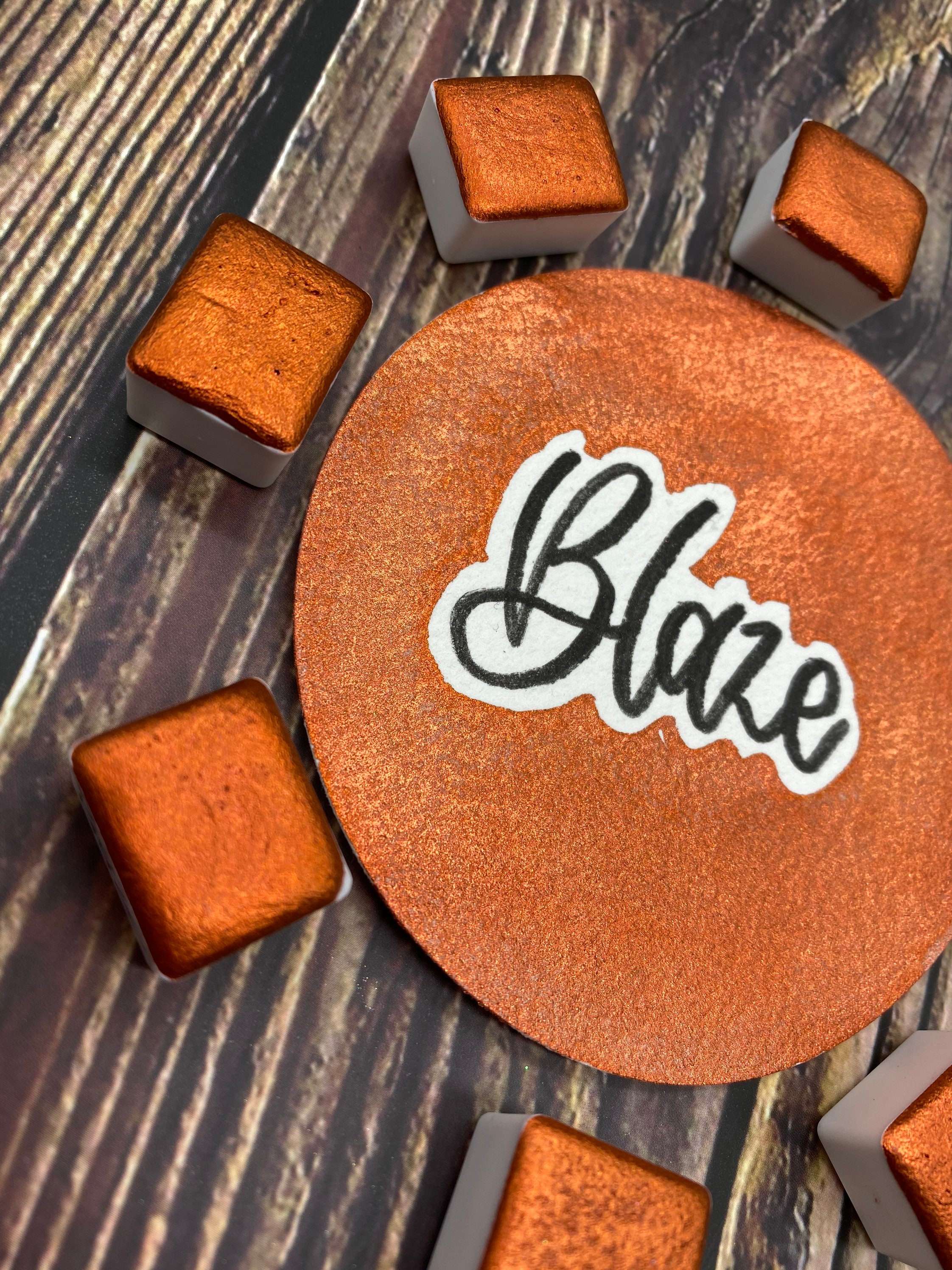 Blaze Metallic Copper Handmade watercolor | Etsy