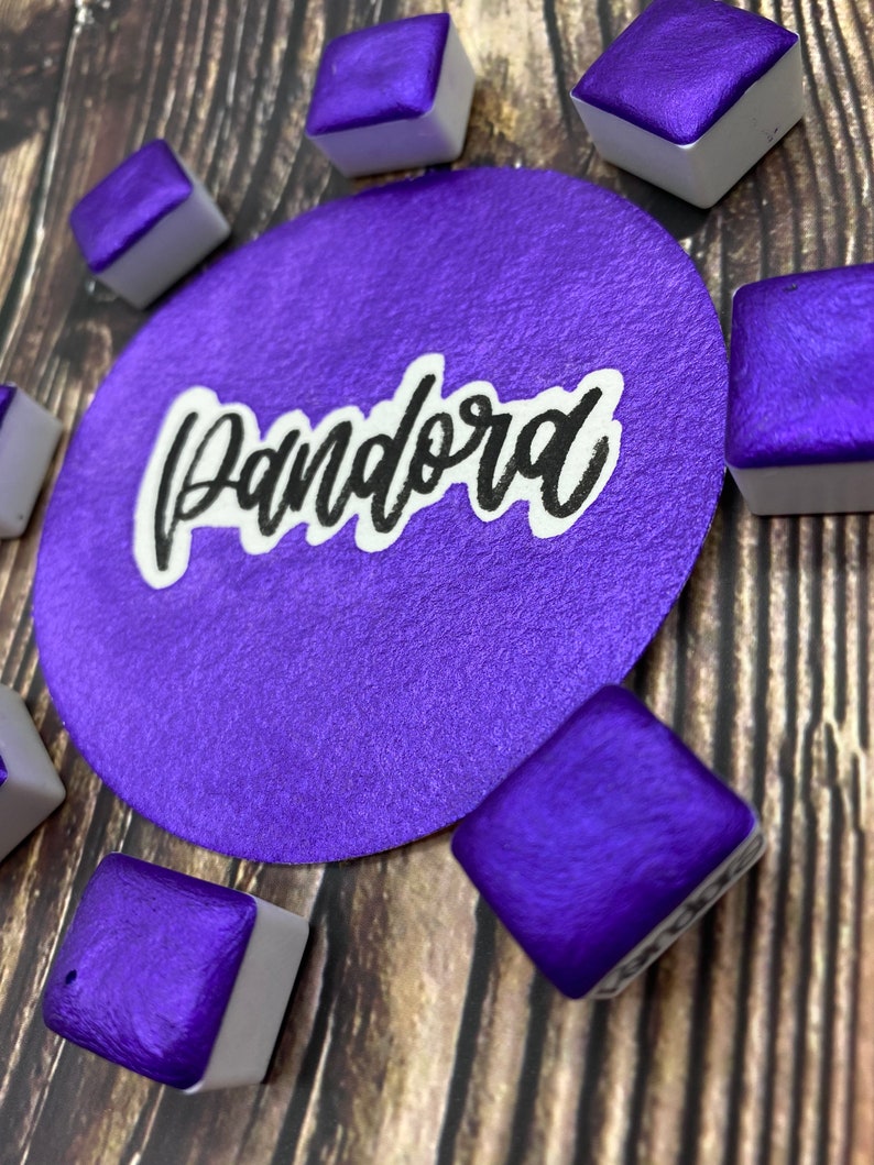 Pandora Purple Shimmer Metallic Handmade Watercolor - Etsy
