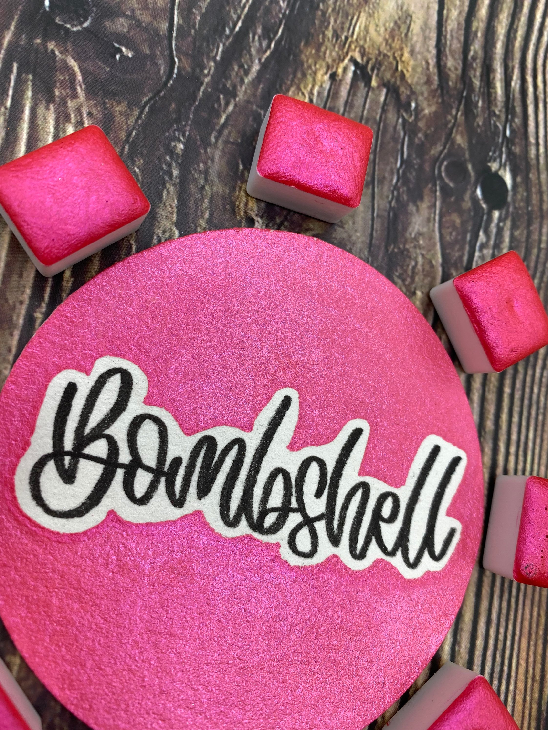 Bombshell Hot Pink Shimmer Metallic Handmade Watercolors - Etsy