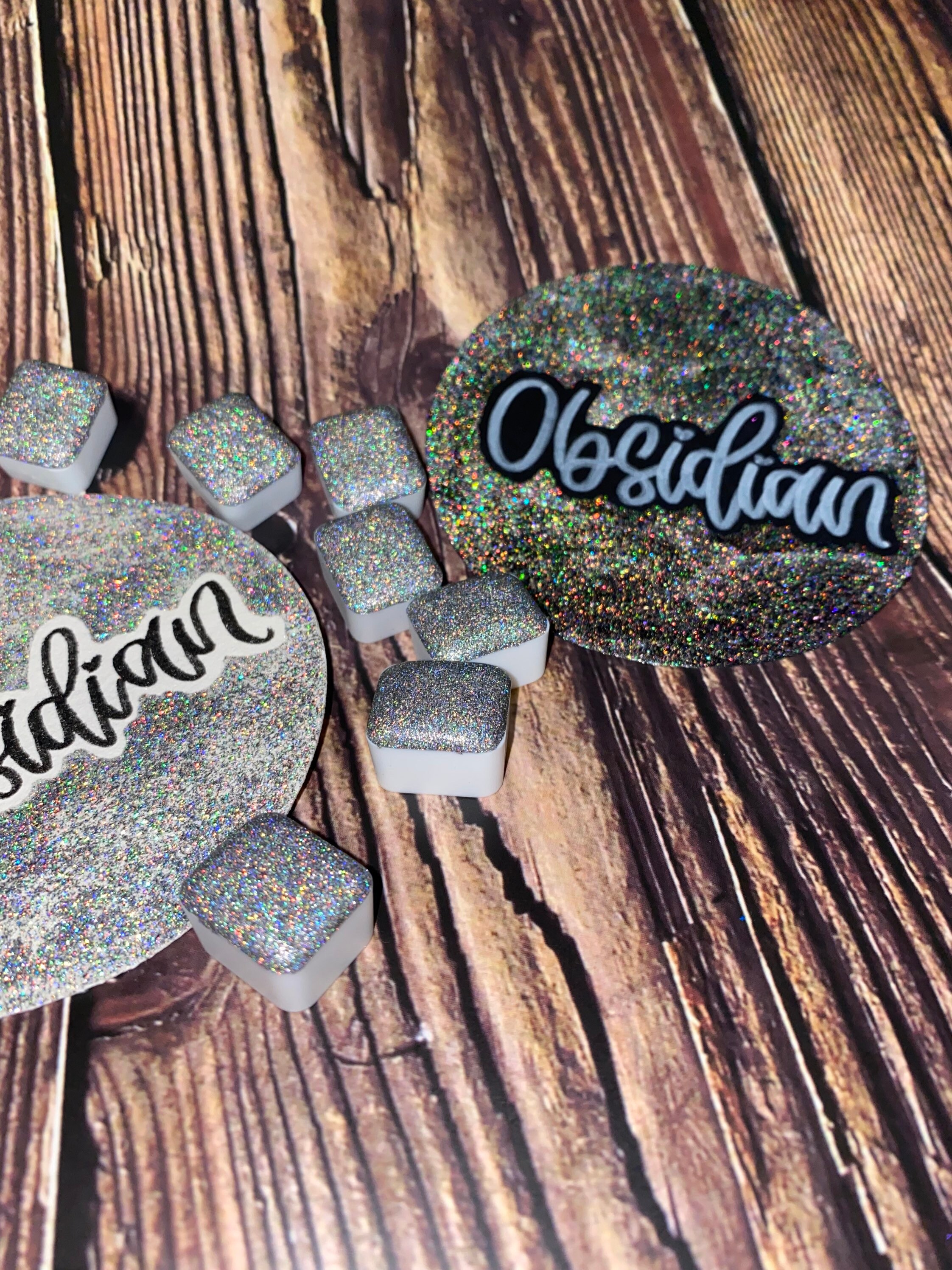 Obsidian Super Chunky Micro Flake Holographic Handmade - Etsy