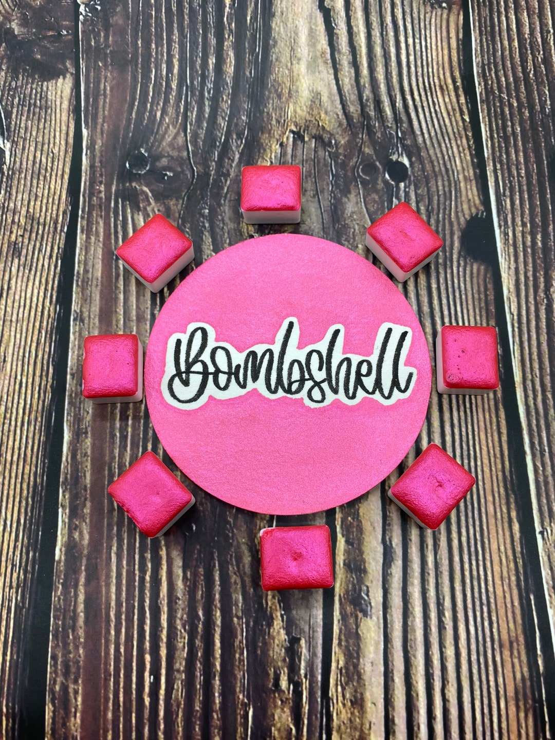 Bombshell Hot Pink Shimmer Metallic Handmade Watercolors - Etsy