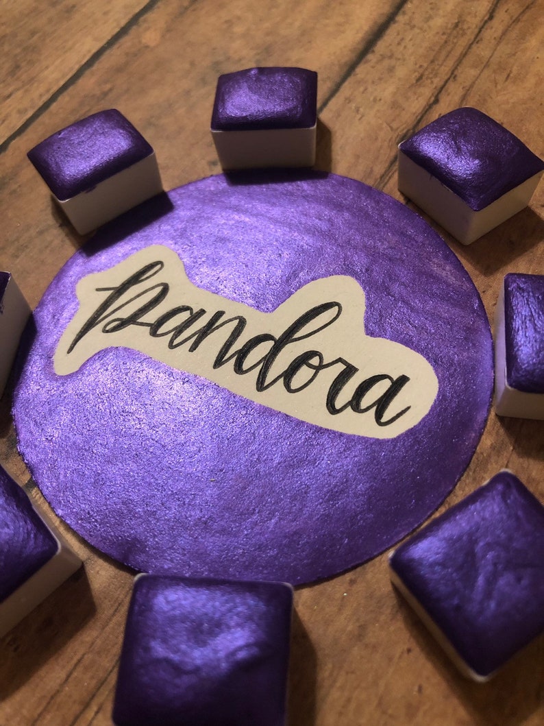 Pandora Purple Shimmer Metallic Handmade Watercolor - Etsy