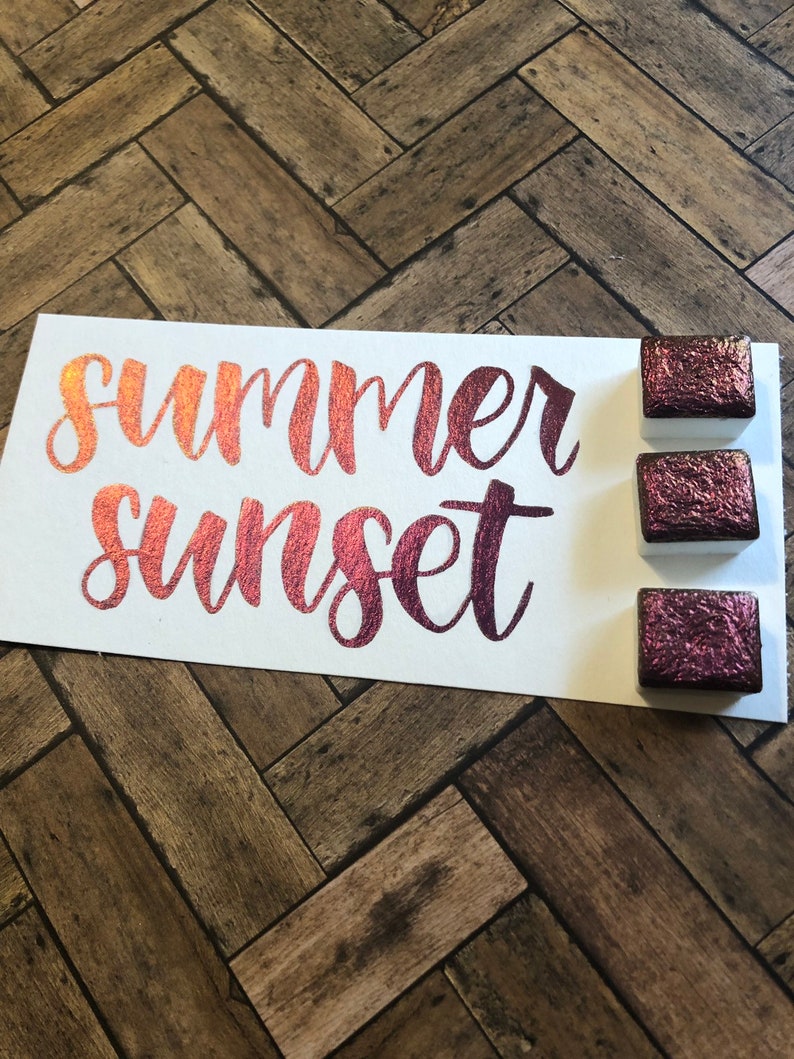 Summer Sunset Color Shift Handmade Watercolor Half Pan - Etsy