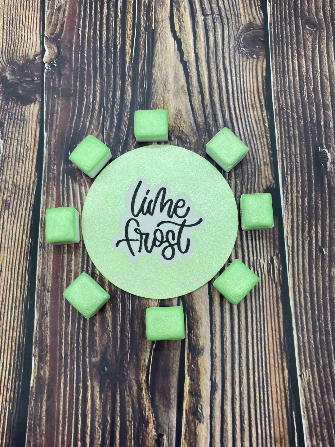 Lime Frost Pastel Interference Green Handmade Watercolor - Etsy