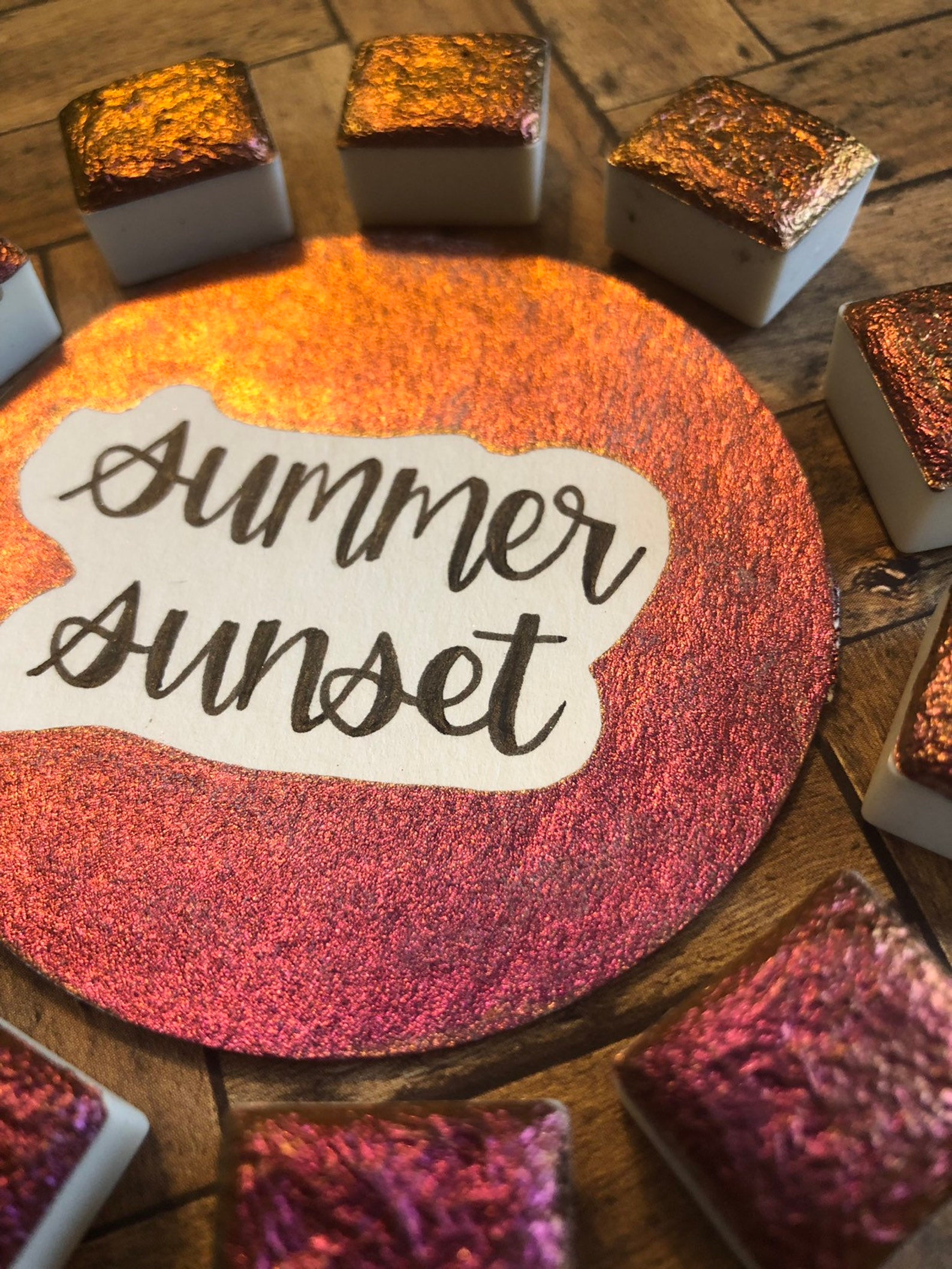 Summer Sunset Color Shift Handmade Watercolor Half Pan - Etsy