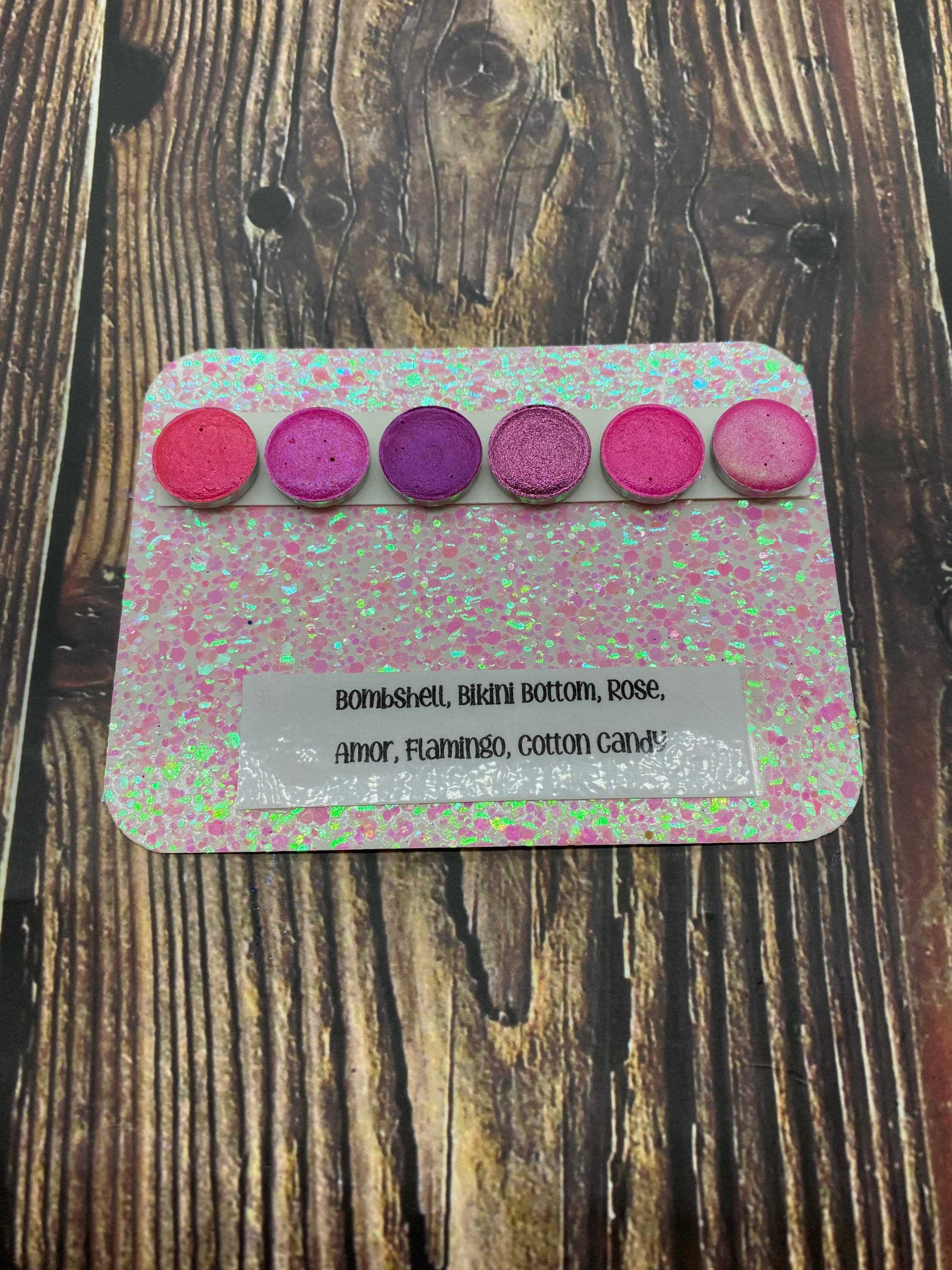 Pink Tones Sparkly Sample Colors Sample 15mm Metal Pan - Etsy