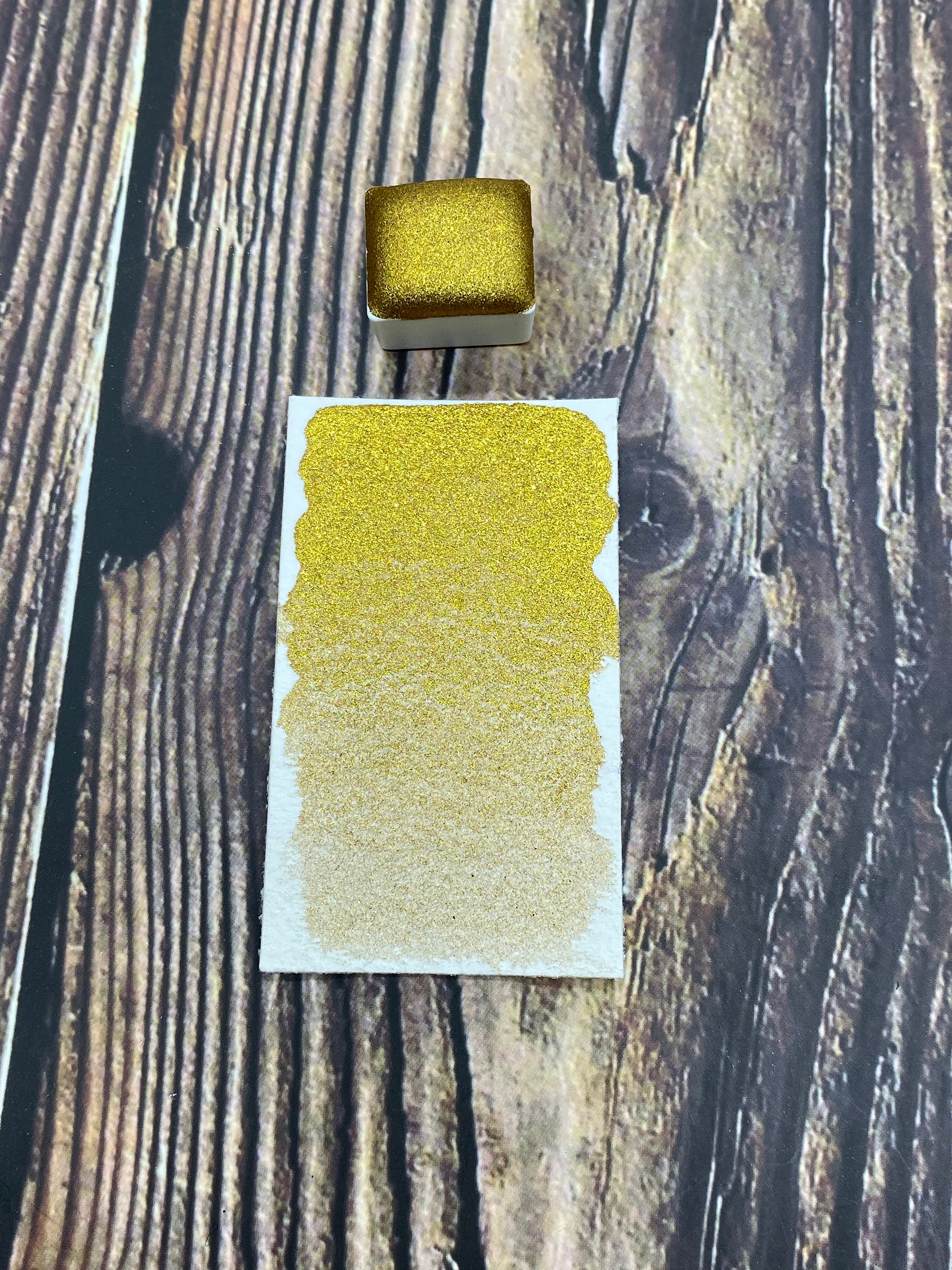 Sol Golden Yellow Glitter Handmade Watercolor | Etsy
