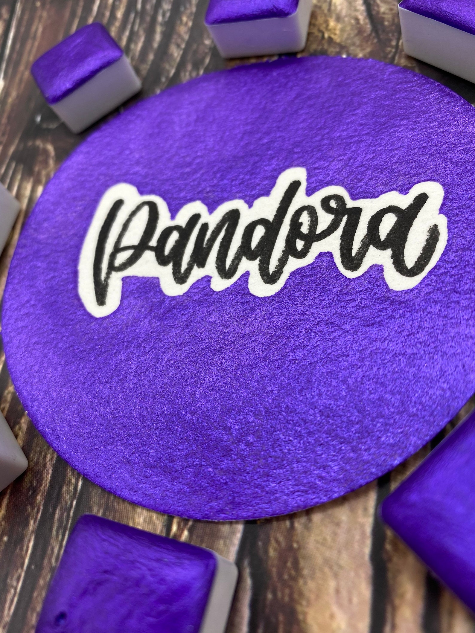 Pandora Purple Shimmer Metallic Handmade Watercolor - Etsy