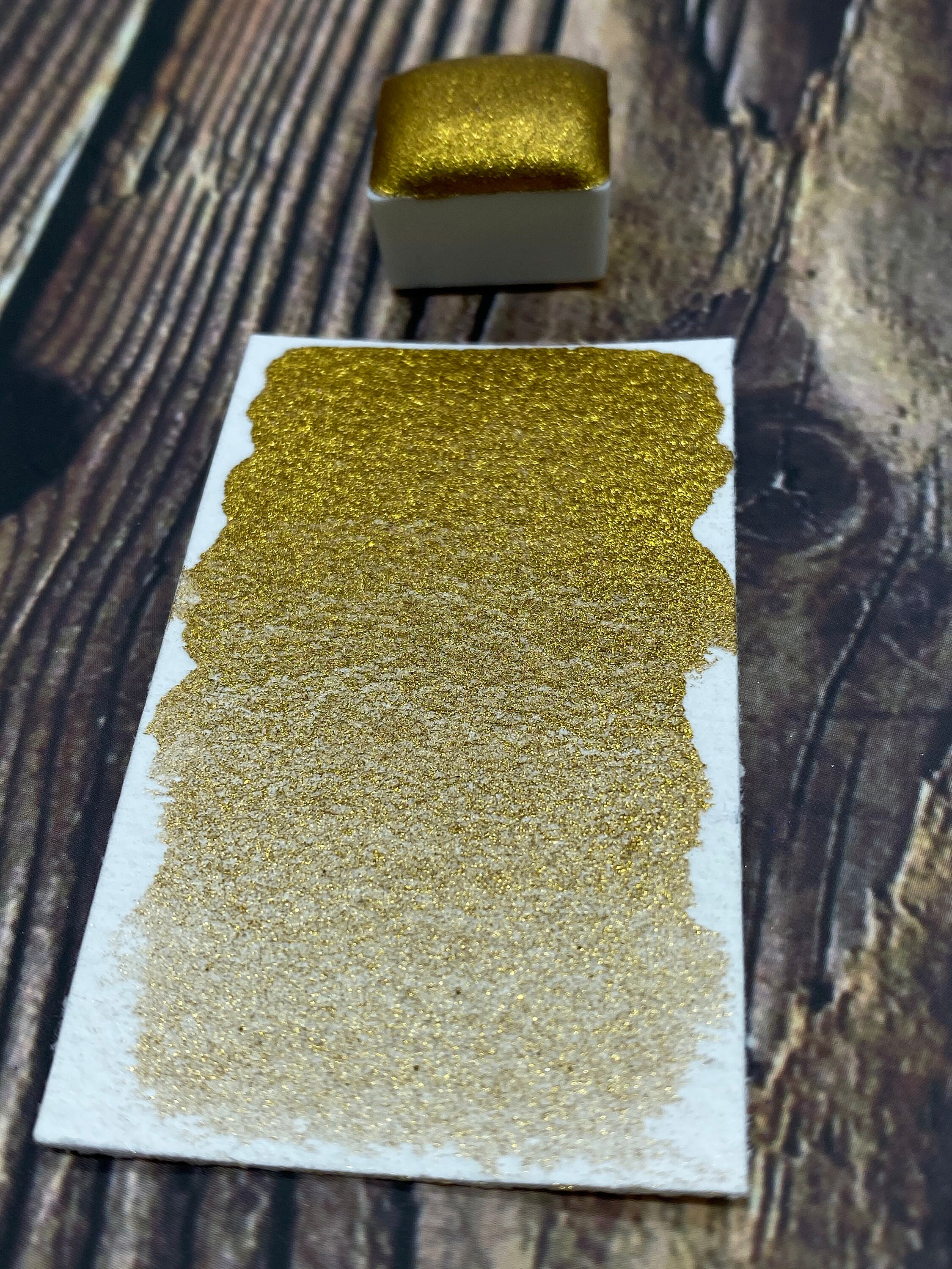 Sol Golden Yellow Glitter Handmade Watercolor | Etsy