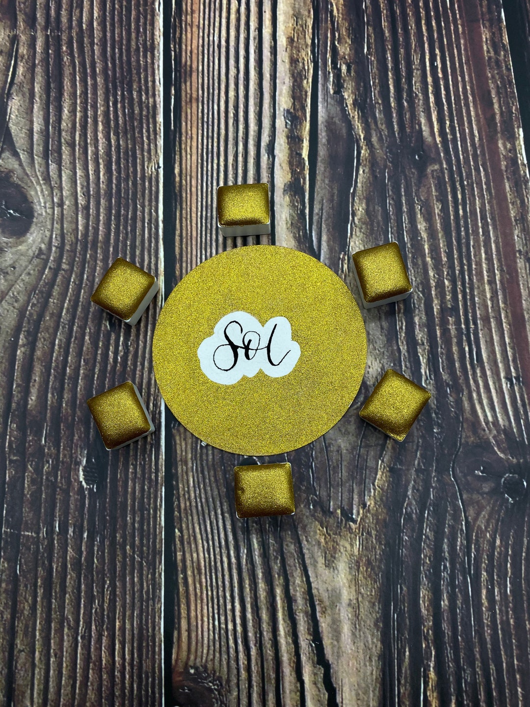 Sol Golden Yellow Glitter Handmade Watercolor - Etsy