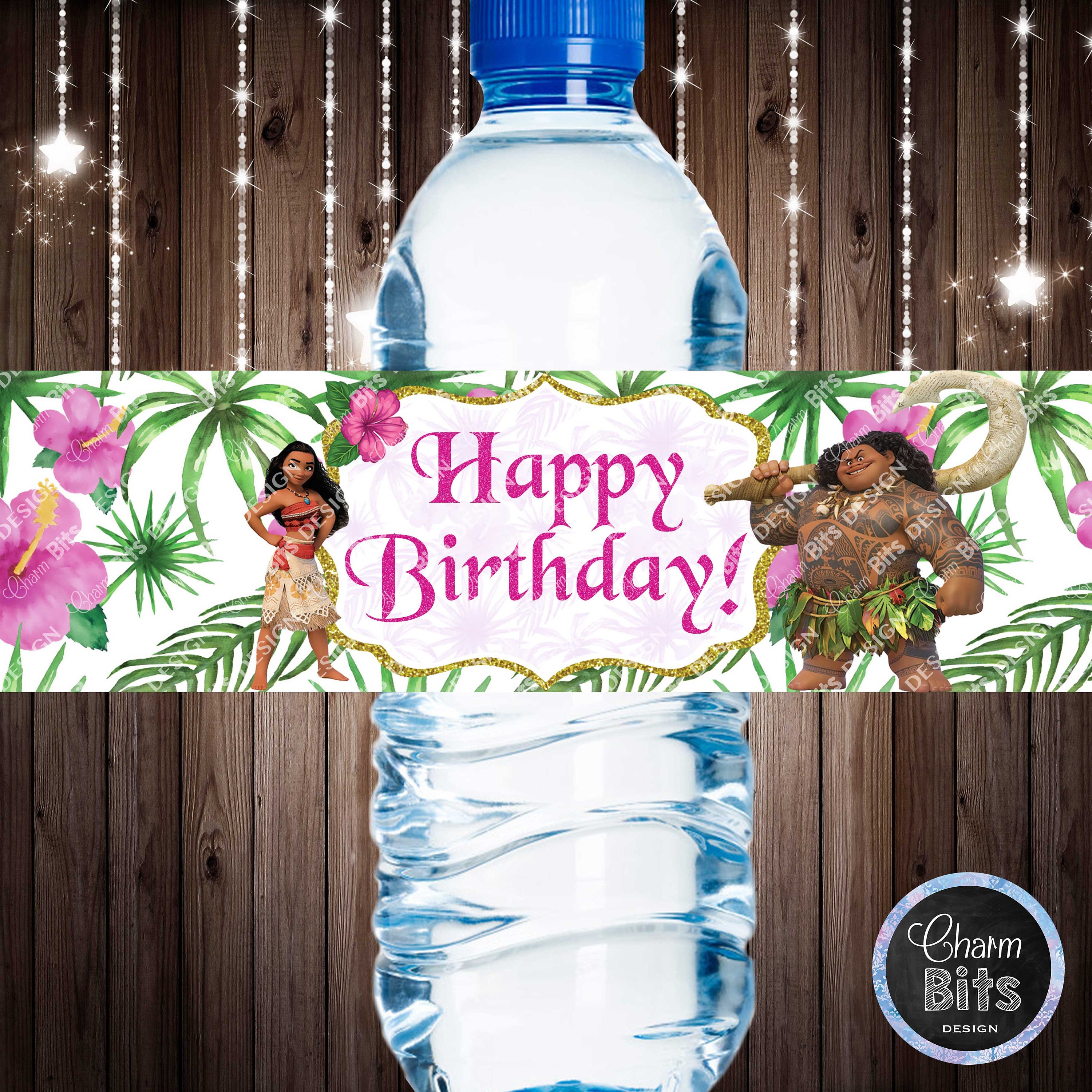 Moana INSTANT Download Water Bottle Labels, Moana and Maui Birthday ...