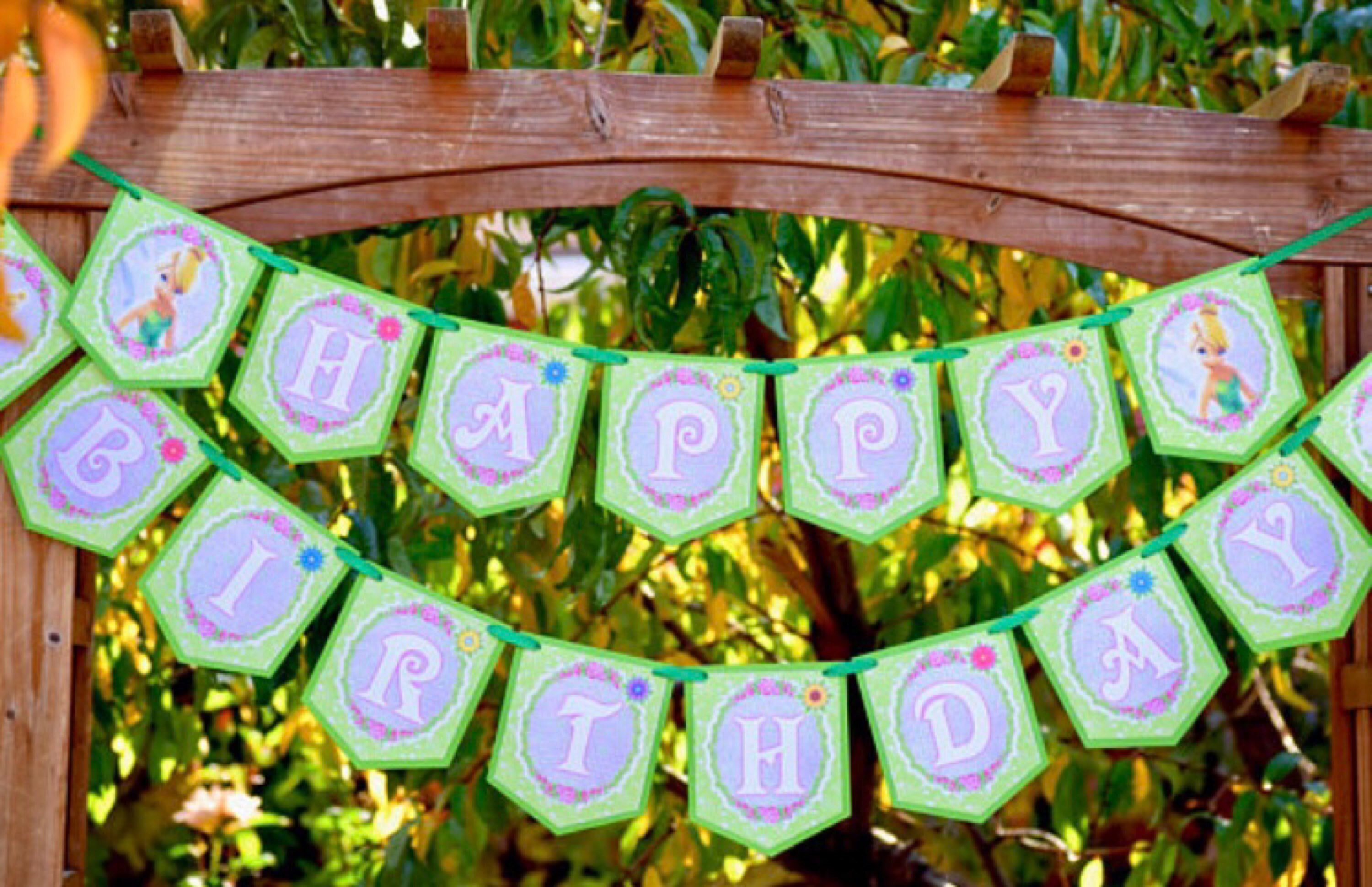 TINKERBELL Birthday Banner, Tinkerbell Birthday Party, Pixie Fairy ...