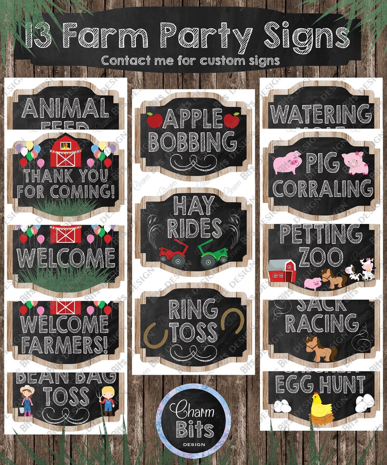 Barnyard Signs Farm Animal Decorations Printable Farm Animal - Etsy