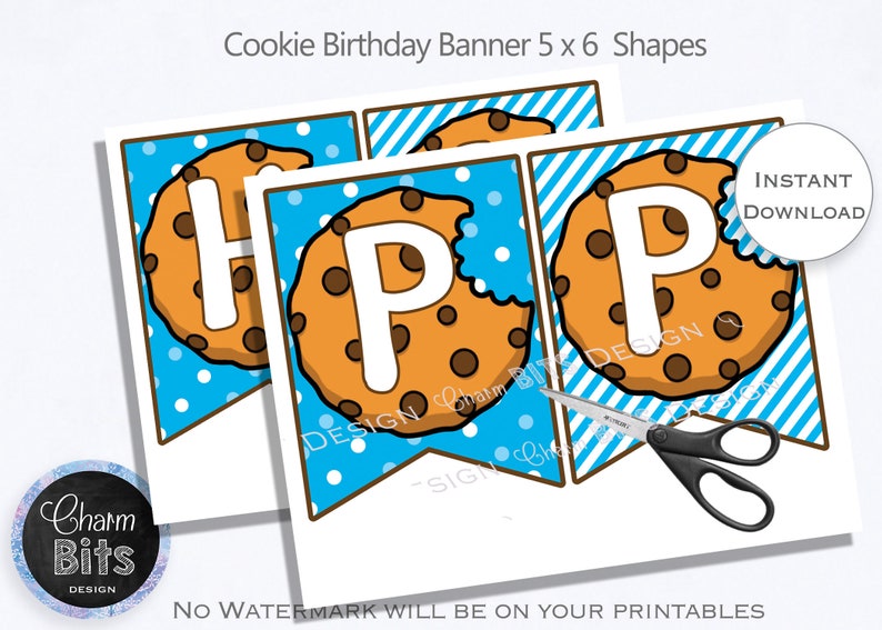 Cookie First Birthday Banner, Cookie Birthday Banner, Cookie Monster ...