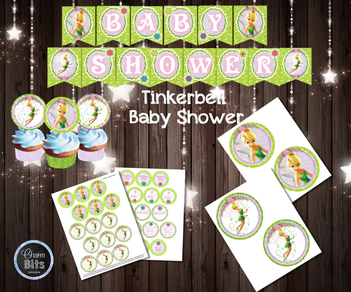 TINKERBELL Baby Shower Decorations, Tinkerbell Baby Shower Party ...
