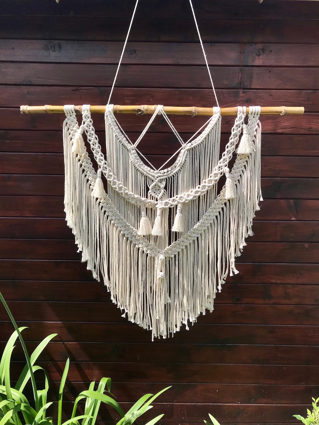 Macrame Wall XL on Bamboo Rod - Etsy