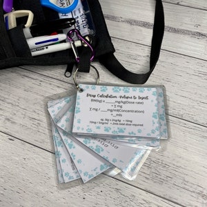 Vet Nurse Quick Reference Set Volume 1,SMALL, Maths, Cheat, Fluid Rate ...