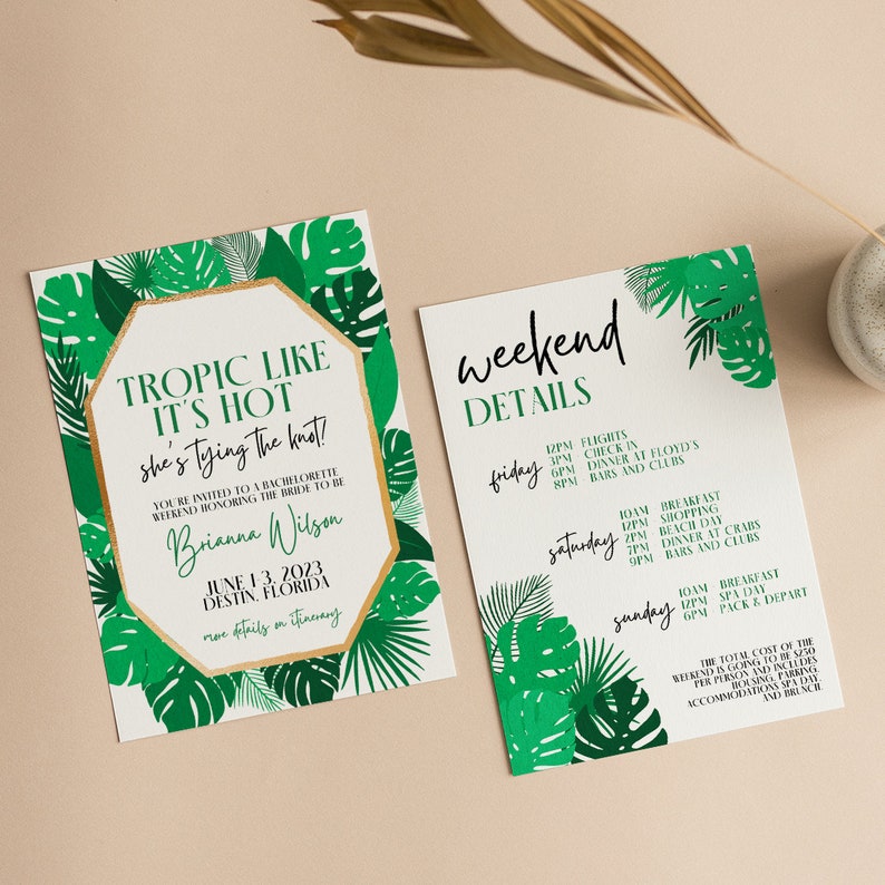 Tropic Like It's Hot Bachelorette Party Downloadable - Etsy
