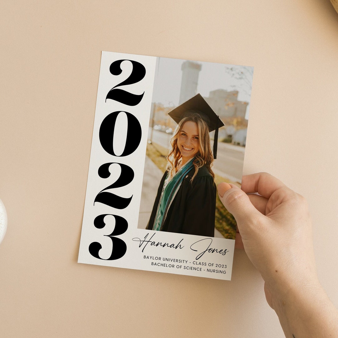 2023 Graduation Template Announcement Invitation Card Custom - Etsy