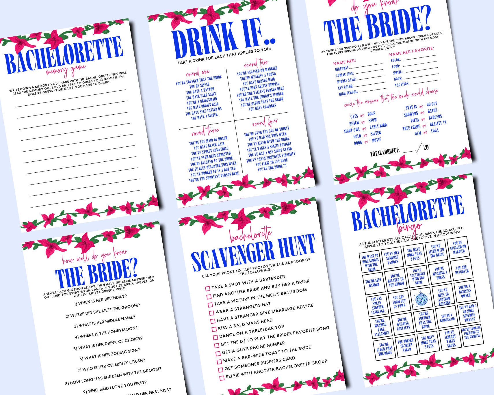 Editable Mamma Mia Themed Bachelorette Party Template Games - Etsy
