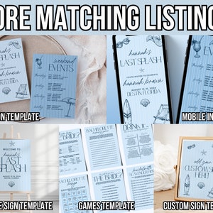 Last Splash GAMES Bachelorette Party Downloadable TEMPLATE Bach Weekend ...