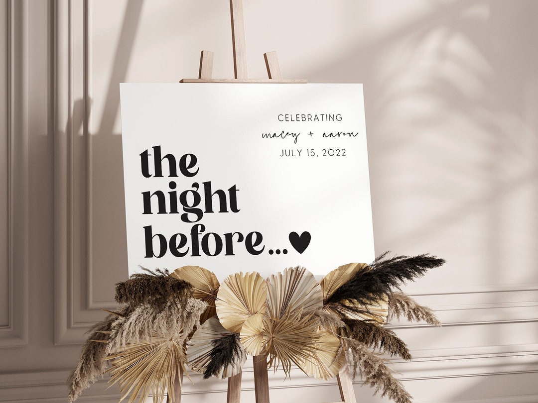 Rehearsal Dinner Sign Template Wedding Couple Engaged Bridal Welcome ...